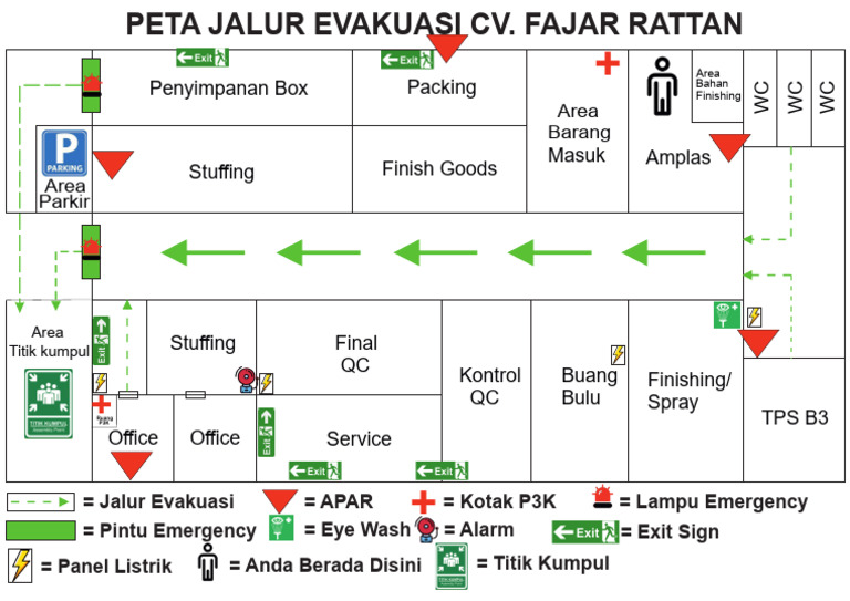 8.25 Peta Denah Evakuasi A3 | PDF