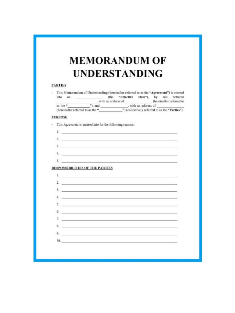 Memorandum of Understanding | PDF