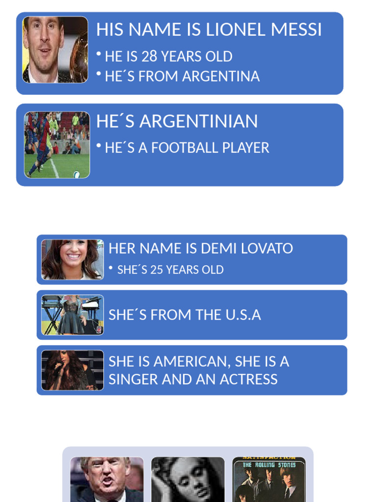 Celebrity Profiles: Messi, Lovato, Shakira | PDF