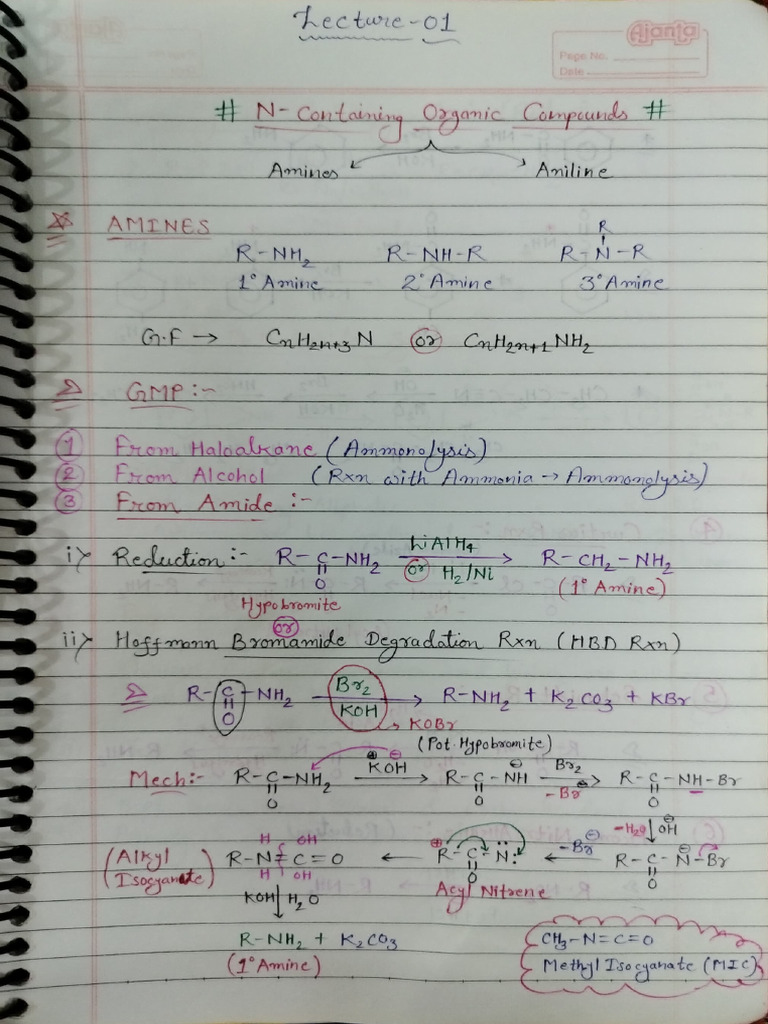 N-Containing Organic Compound , Amines & Aniline | PDF | Amine | Chemistry