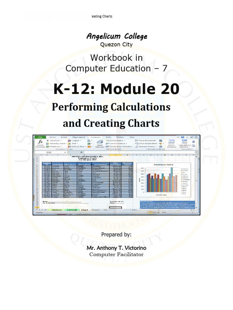 Excel Formulas and Chart Basics | PDF | Chart | Microsoft Excel