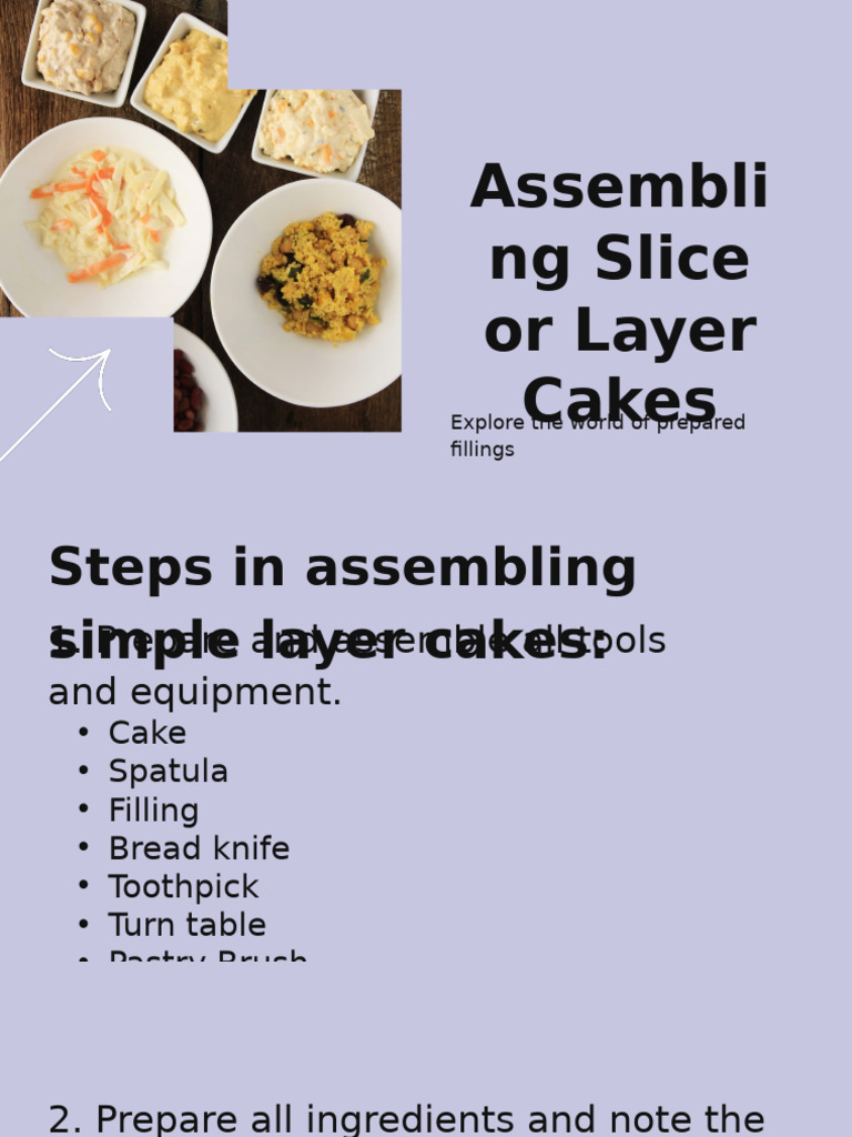 Lesson 2 Assembling Layer and Filling of Cakes | PDF | Cakes | Icing (Food)
