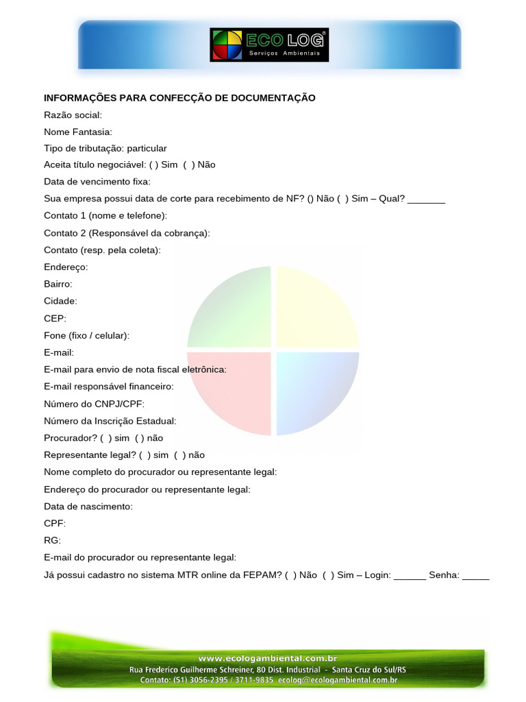 Formulário de Cadastro - Ecolog | PDF