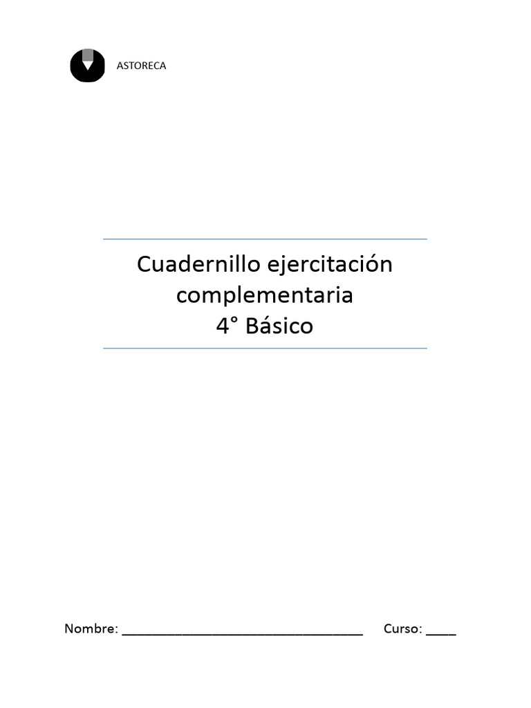 Cuadernillo Ejercitación Complementaria 4° | PDF