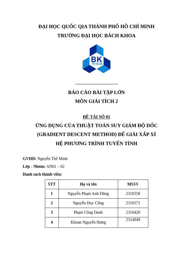 BTL Giaitich2 Nhom2 | PDF