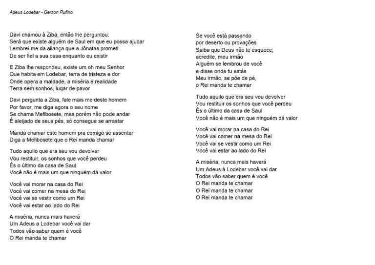 Adeus a Lodebar - Gerson Rufino | PDF | Davi