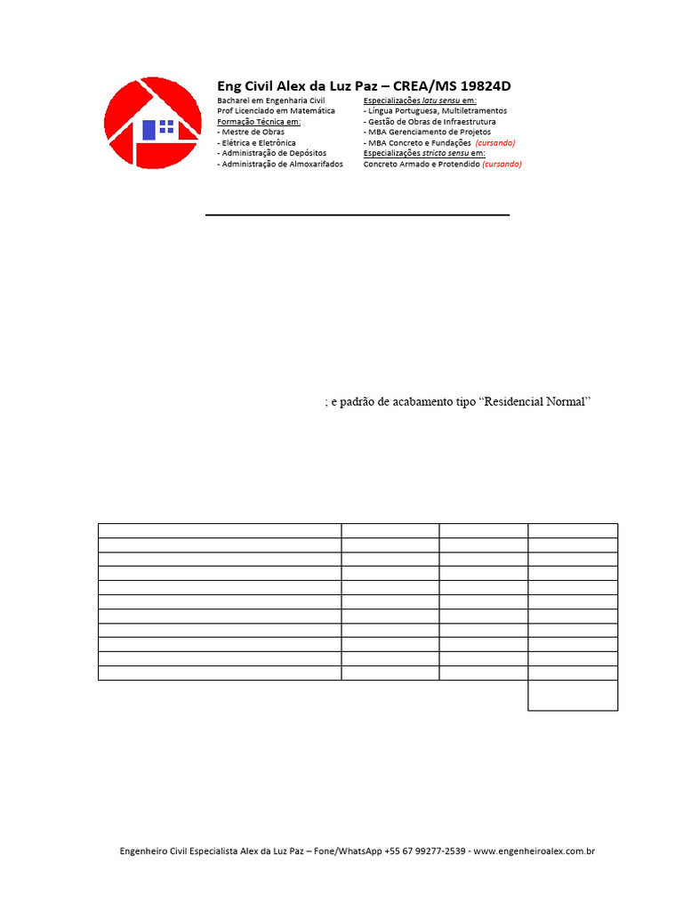 1 Proposta Comercial MODELO de Elaboração de Projetos Complementares ...