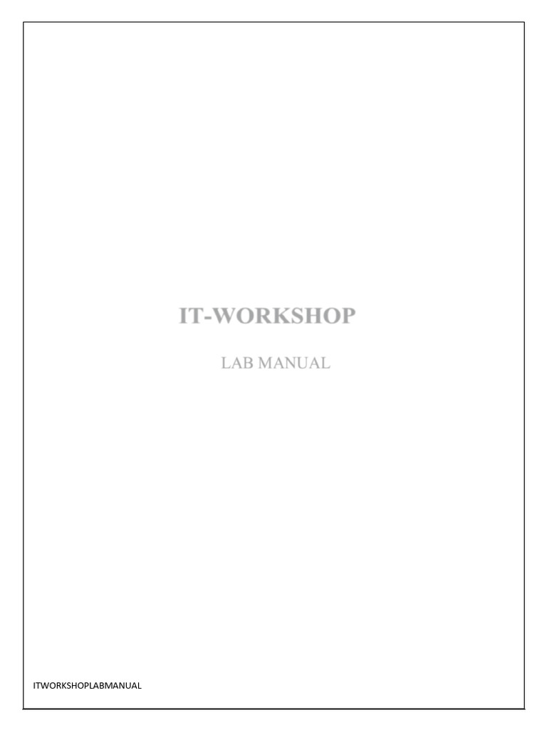 IT Workshop Lab Manual Overview | PDF | Central Processing Unit ...