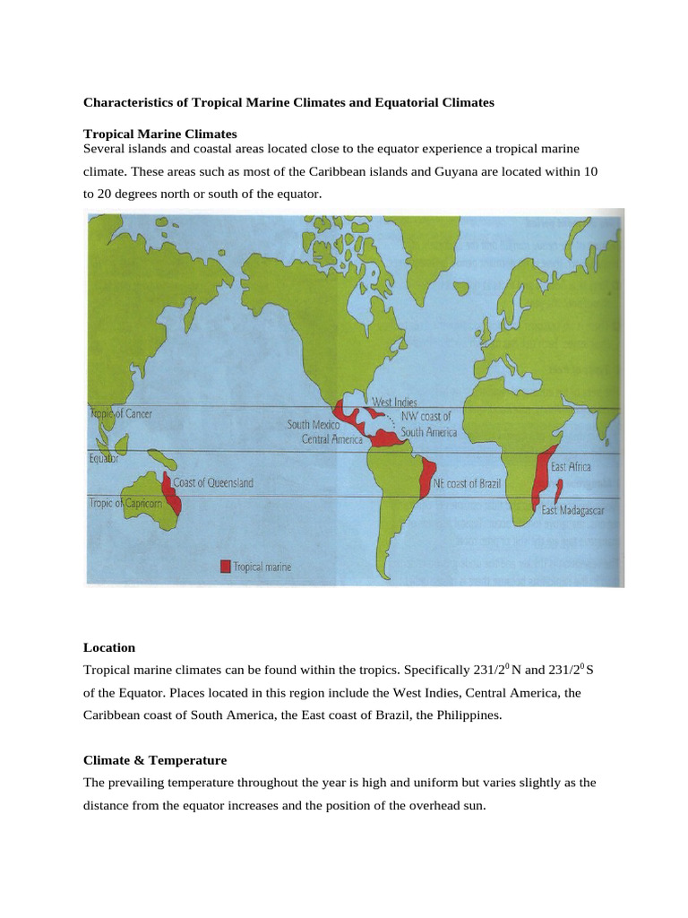 Characteristics of Tropical Marine and Equatorial Climates | PDF | Rain ...