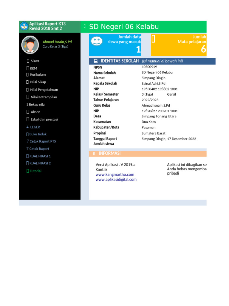 - MASTER APLIKASI RAPORT K13 KELAS 3 SMT 2 VERSI LENGKAP KD | PDF