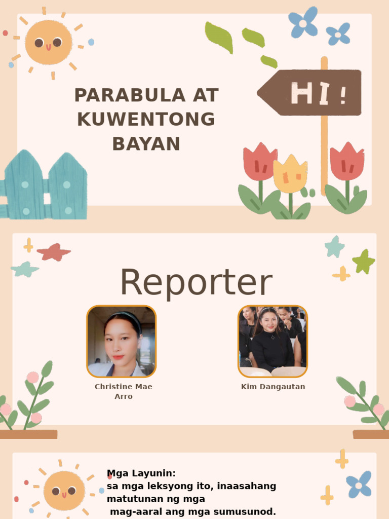 Parabula at Kwentong Bayan Arro - Dangautan | PDF