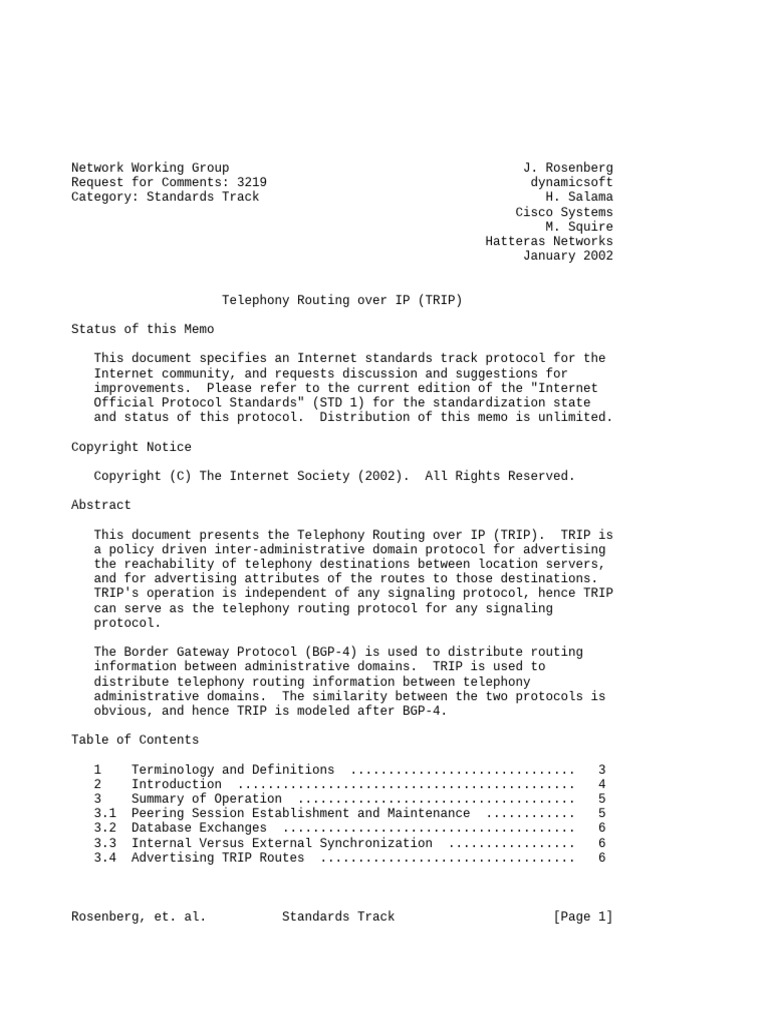 Rfc 3219 | PDF | Routing | Session Initiation Protocol