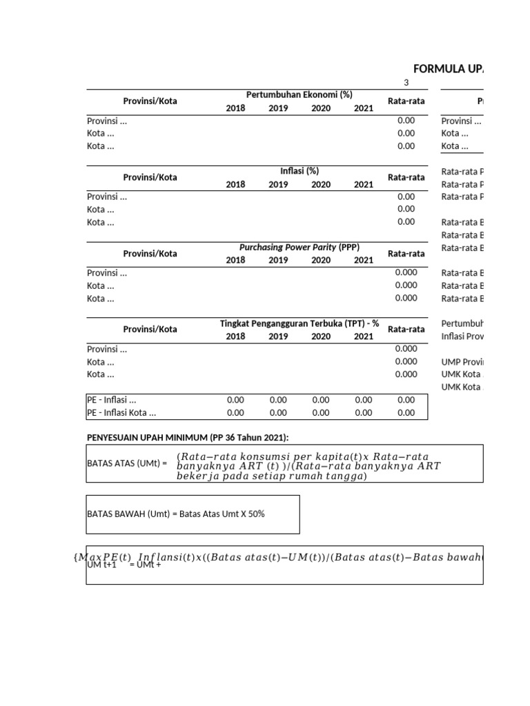 Formula Upah Minimum Dan Lembur | PDF