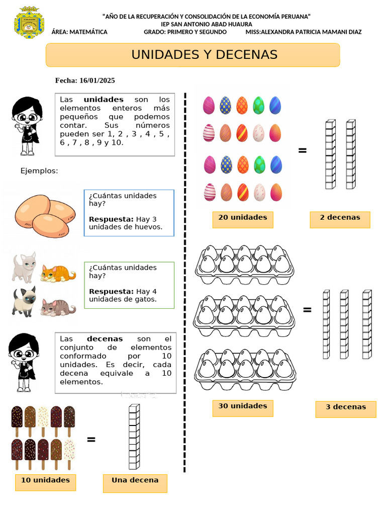 Unidades y Decenas para Niños | PDF | Matemáticas | Aritmética