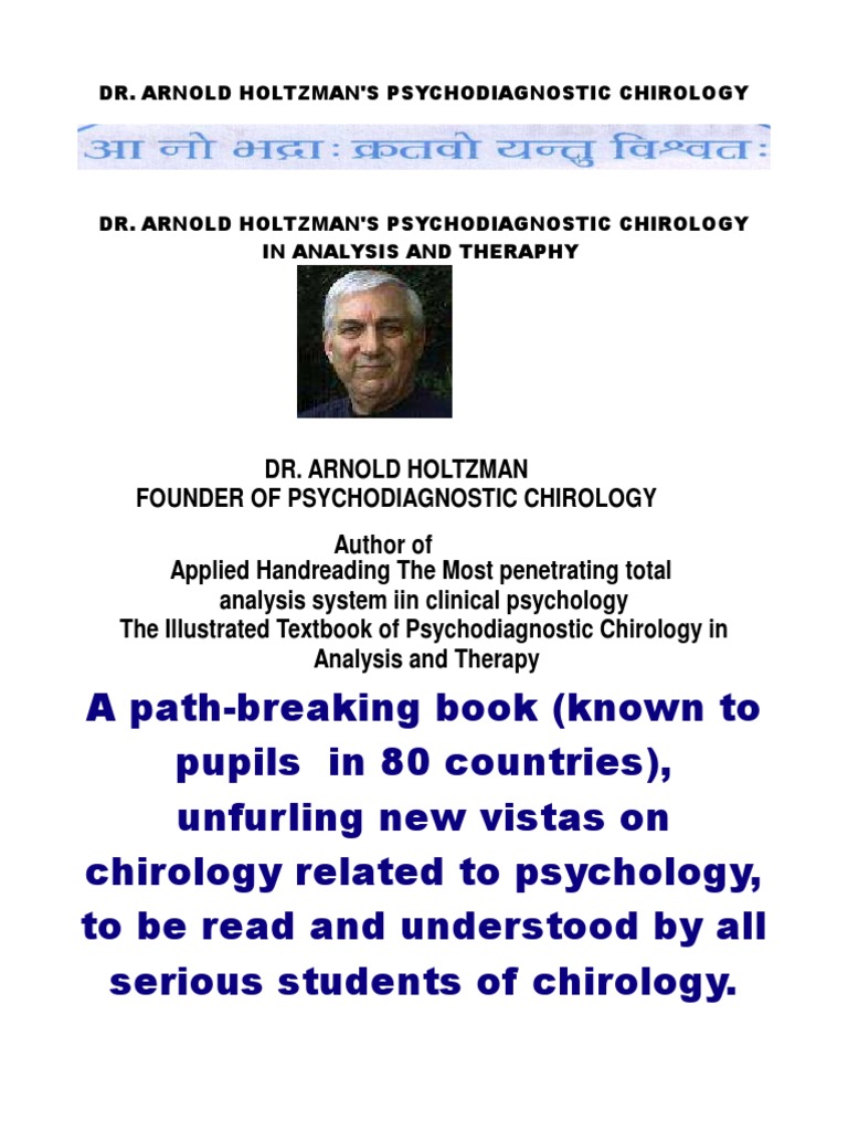Dr. Arnold Holtzman's Psychodiagnostic Chirology | PDF | Psychoanalysis ...