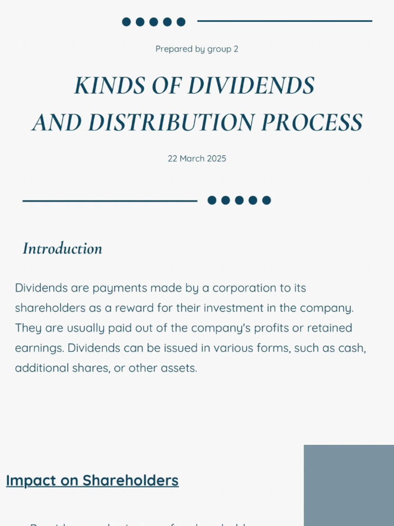 Kinds of Dividends and Distriuting Process | PDF