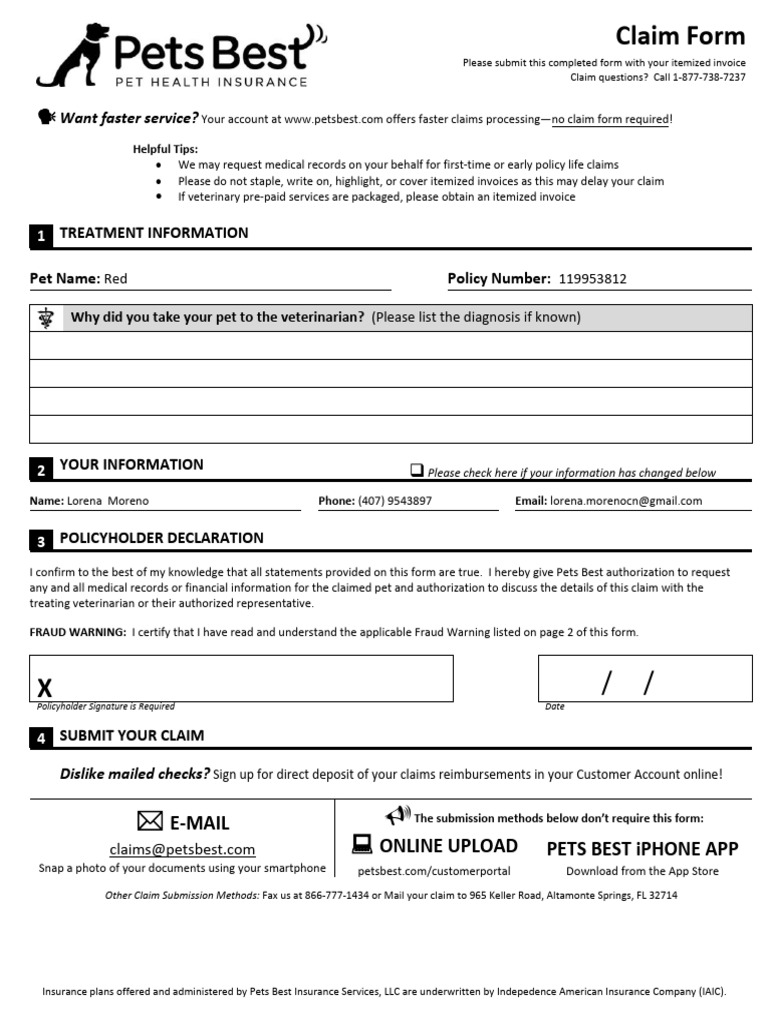 Pets Best Insurance Claim Form Guide | PDF | Fraud | Insurance