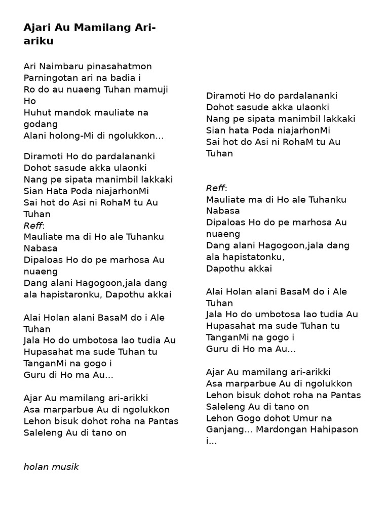Ajari Au Mamilang Ari | PDF