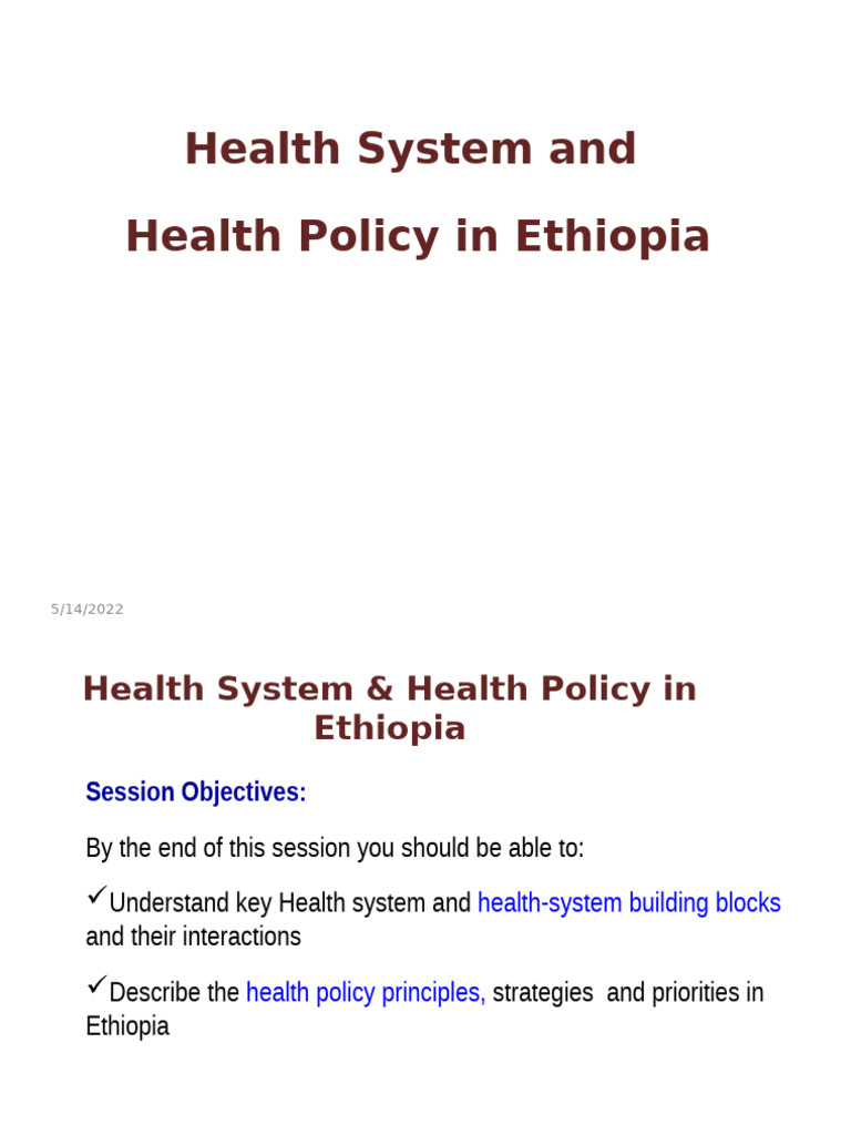Ethiopian Health System Overview | PDF | Health Policy | Health Care