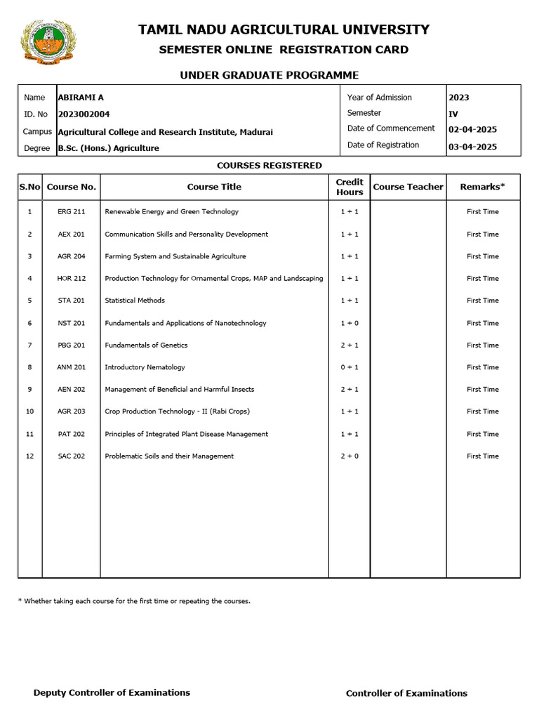 Coursereg Do | PDF | Agricultural Science | Agriculture