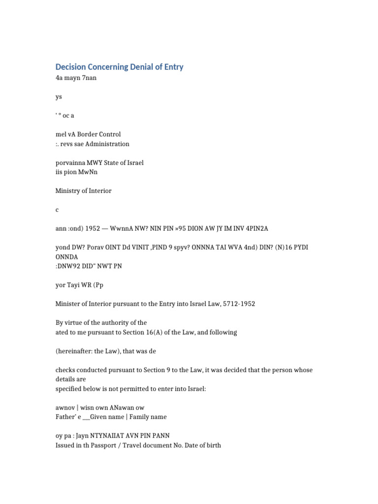 Denial of Entry Notice | PDF