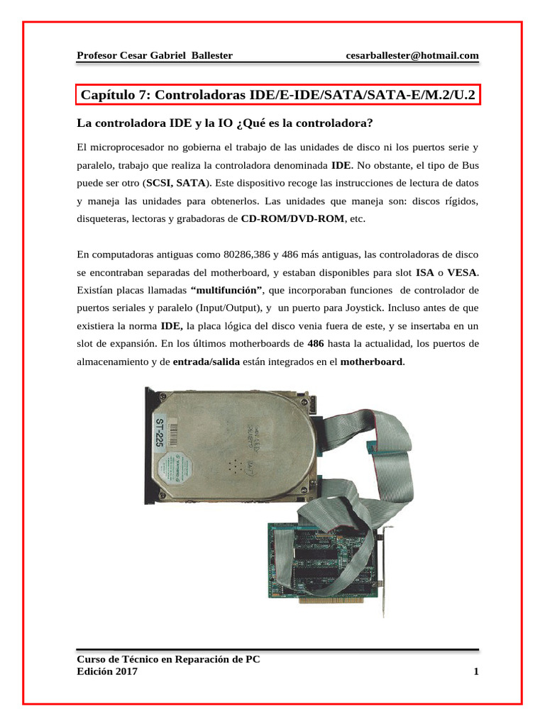 CAPITULO 7-Controladoras IDE-EIDE-SATA-SCSI | PDF | Hardware de la ...
