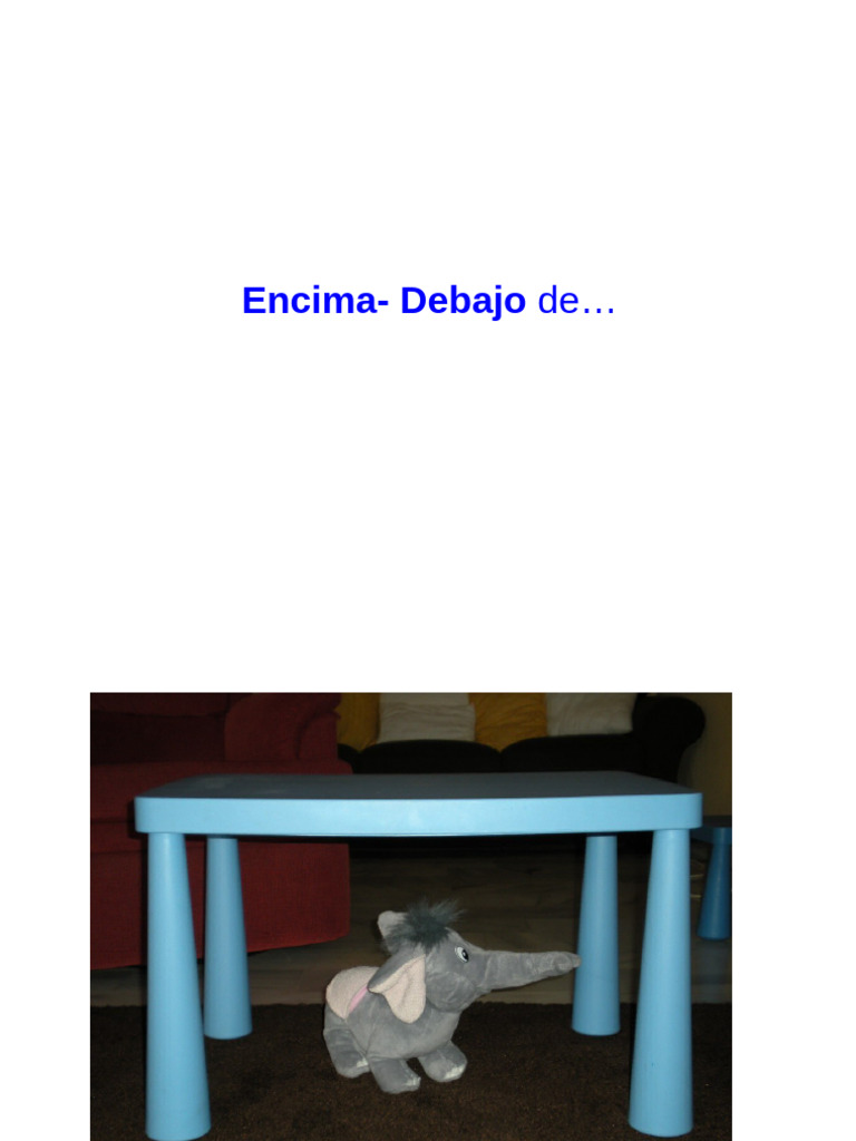 Posiciones de Objetos: Encima y Debajo | PDF