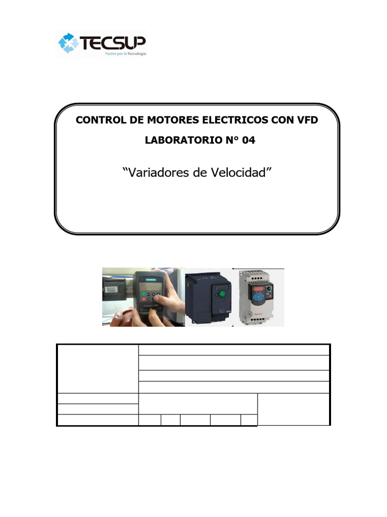 Lab 04 - Variadores de Velocidad | PDF | Ingeniería mecánica | Cantidad