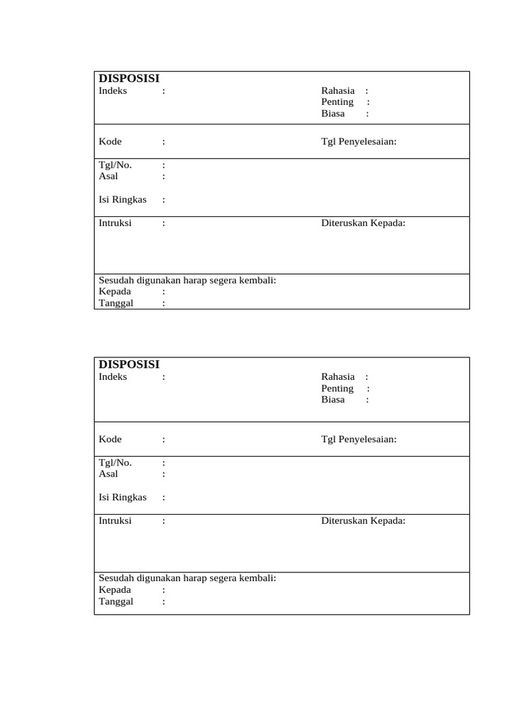LEMBAR DISPOSISI | PDF