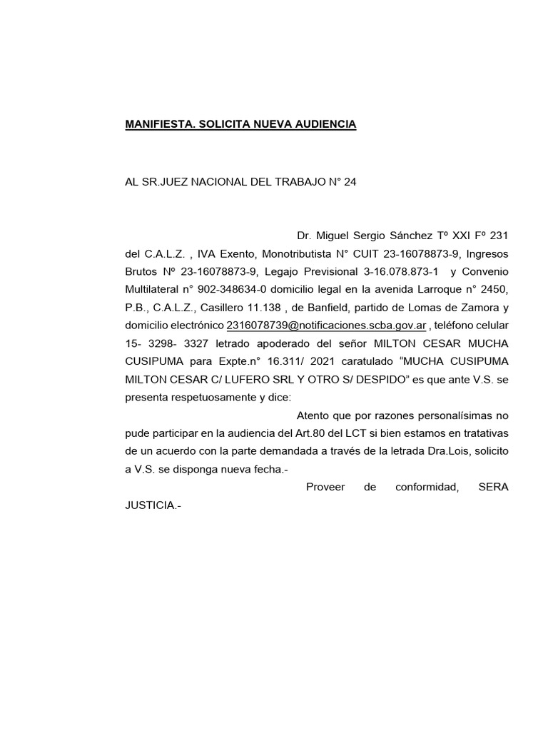 Manifiesta. Solicita | PDF