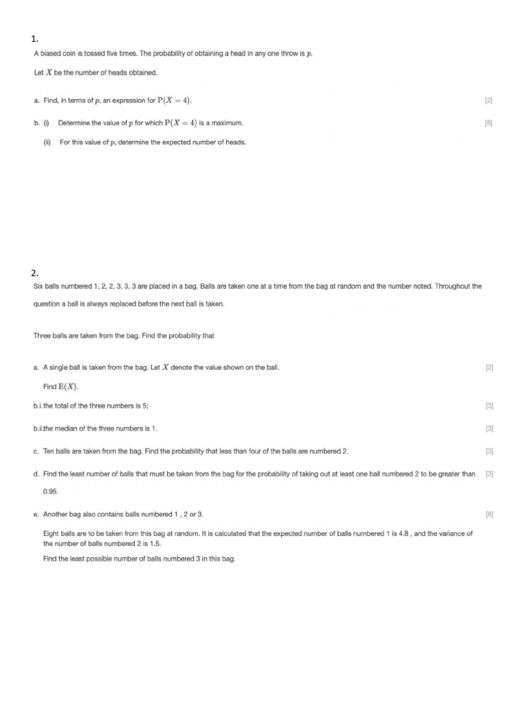 IB MathAA Binom, Normal | PDF