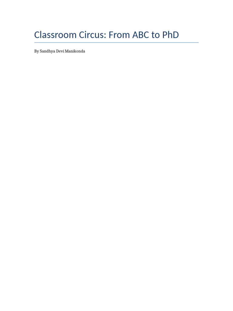Classroom Circus: Education's Realities | PDF