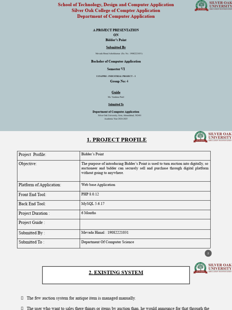 BCA 6th Semester - Project PPT FORMAT | PDF | Auction | Password