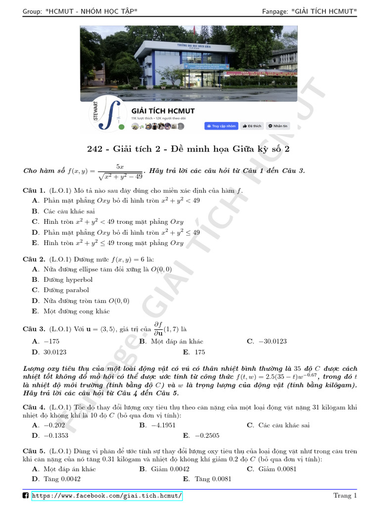 242 GT2 GK Đề Minh Họa 2 | PDF