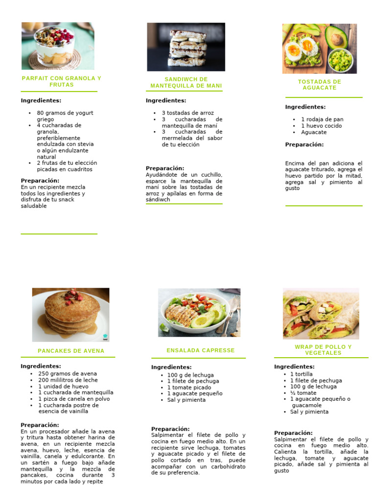 Folleto Menus | PDF | Panes | filete