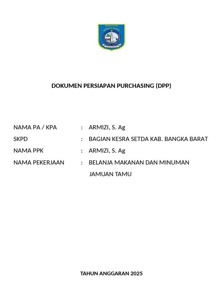 Contoh DPP Makan Minum | PDF