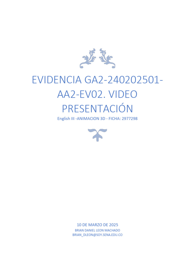 Evidencia GA2 - English 2025 | PDF