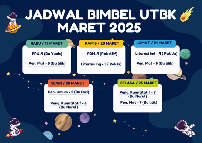 Jadwal Bimbel | PDF