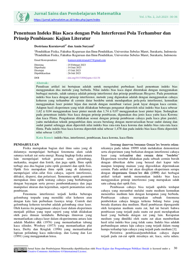 Indeks Bias Kaca Flinta dan Korona | PDF