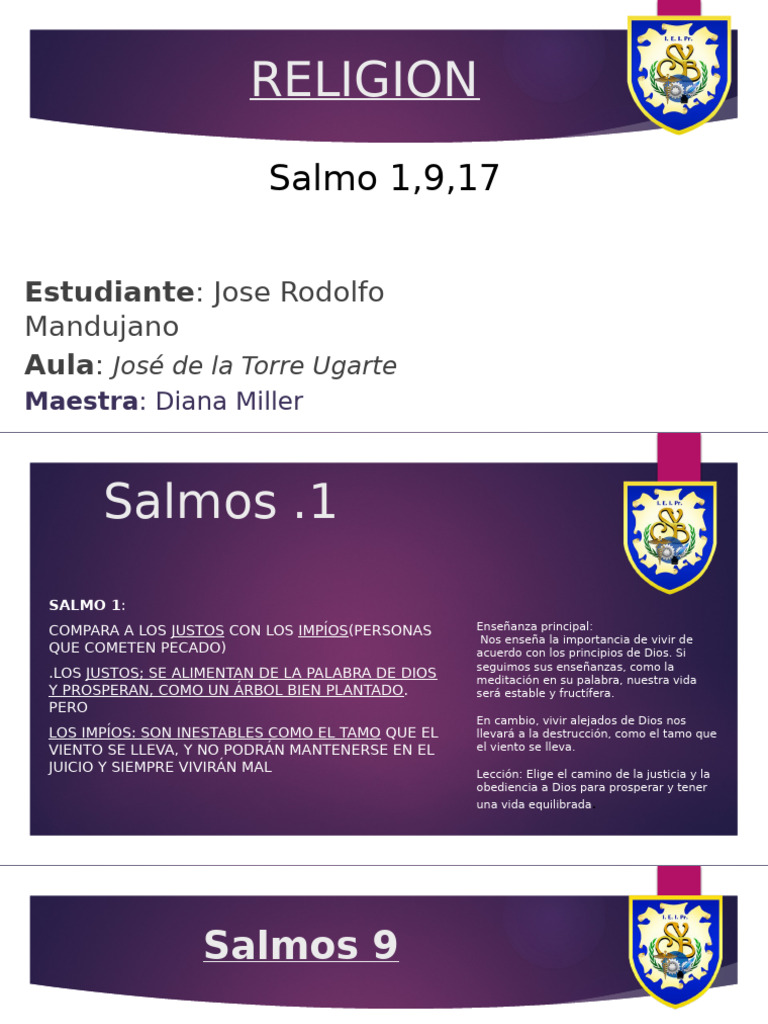 Lecciones de los Salmos 1, 9 y 17 | PDF | Salmos | David