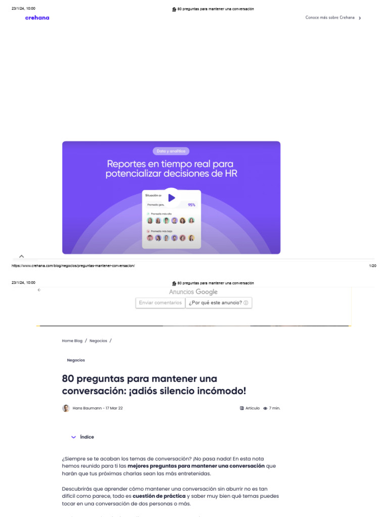 ? 80 Preguntas para Mantener Una Conversación | PDF