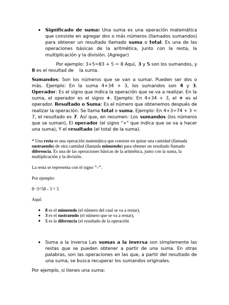 Significado de Suma | PDF