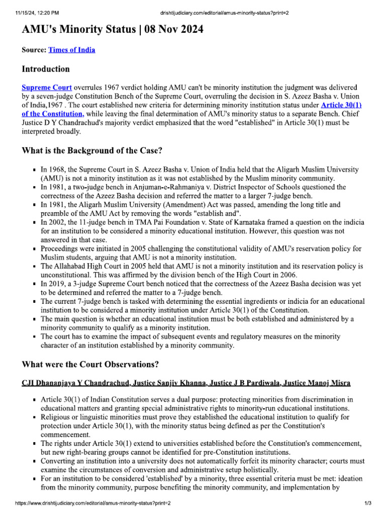 Amu Judgement | PDF