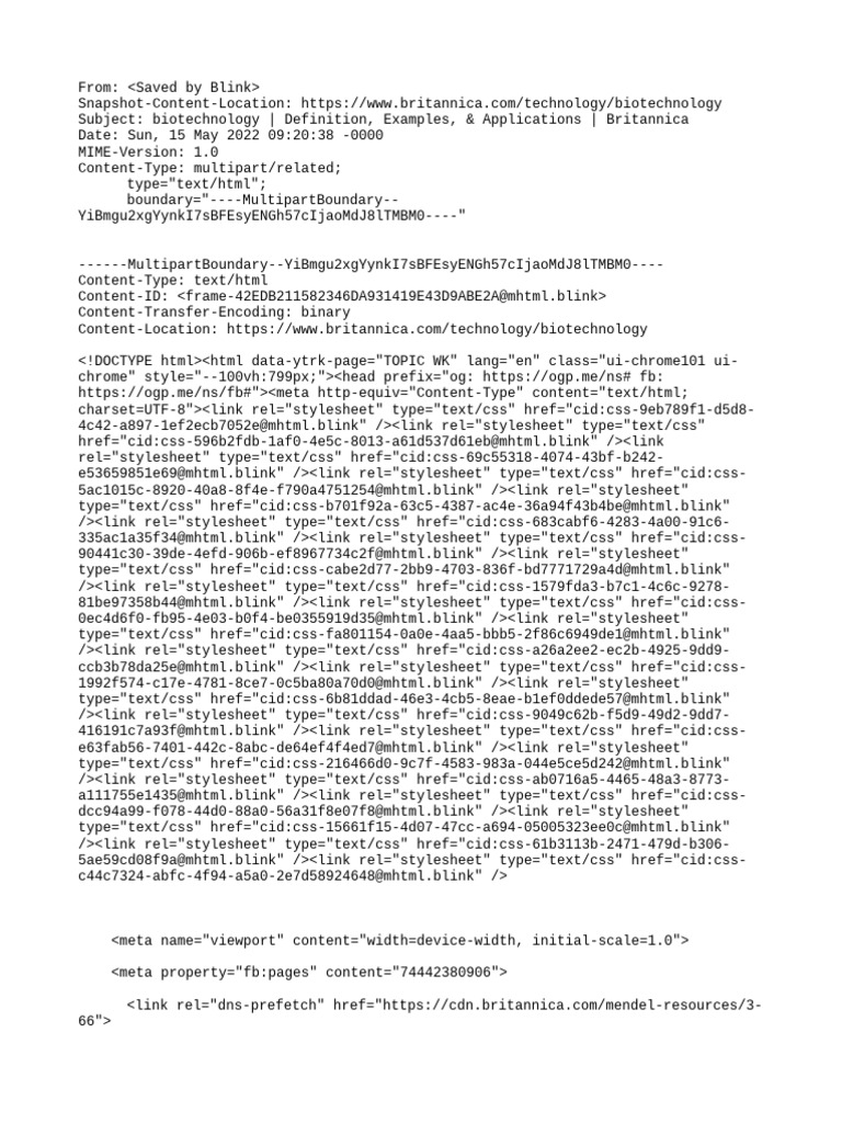 Biotechnology - Definition, Examples, & Applications - Britannica | PDF ...