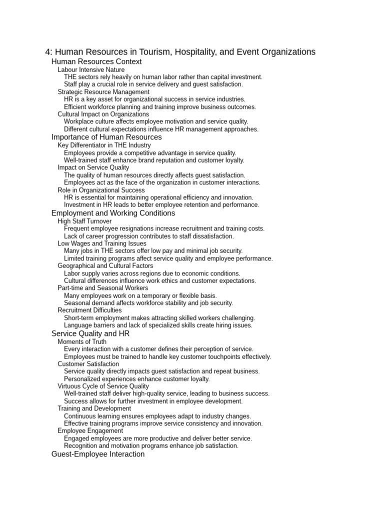 HR Strategies for Tourism & Hospitality | PDF | Human Resources ...