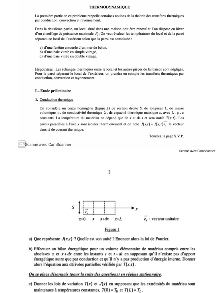 bon pb corrig thermo spe (conduction +convection) | PDF