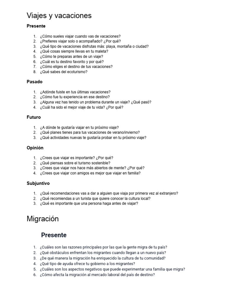 E Assessment Speaking Questions | PDF | Migración humana