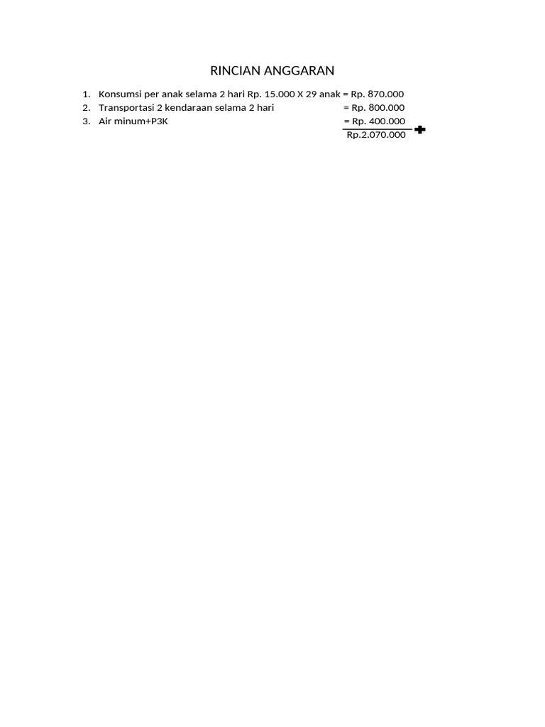 Rincian Anggaran | PDF