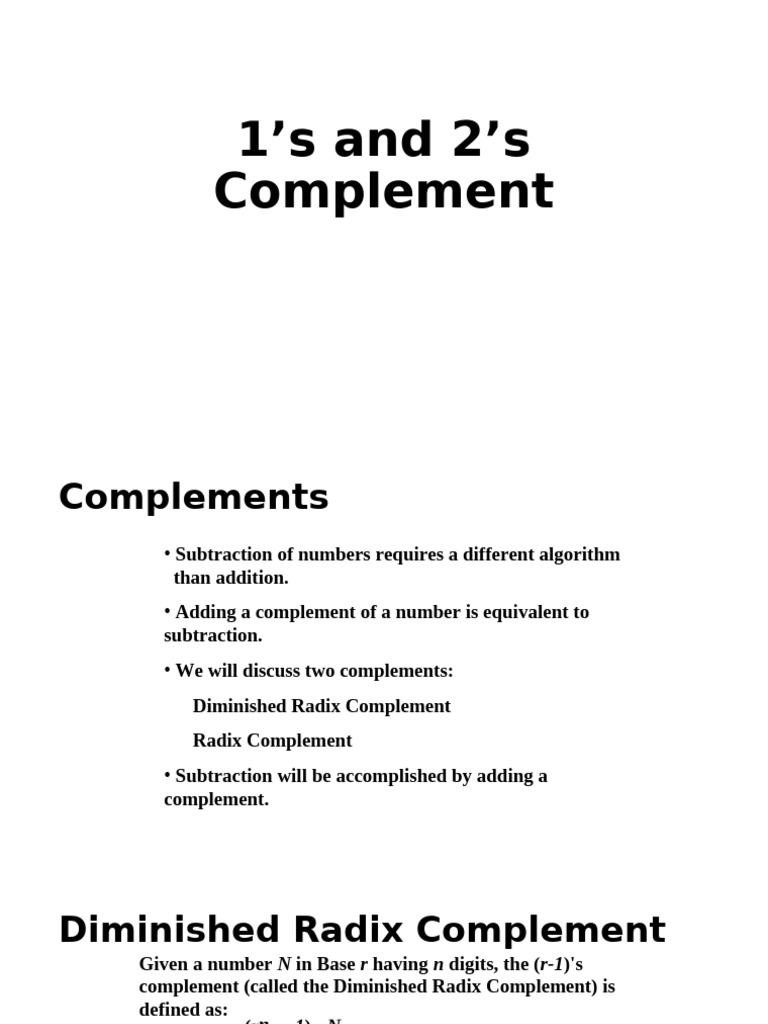 Understanding Radix Complements and Subtraction | PDF | Subtraction | Elementary Mathematics