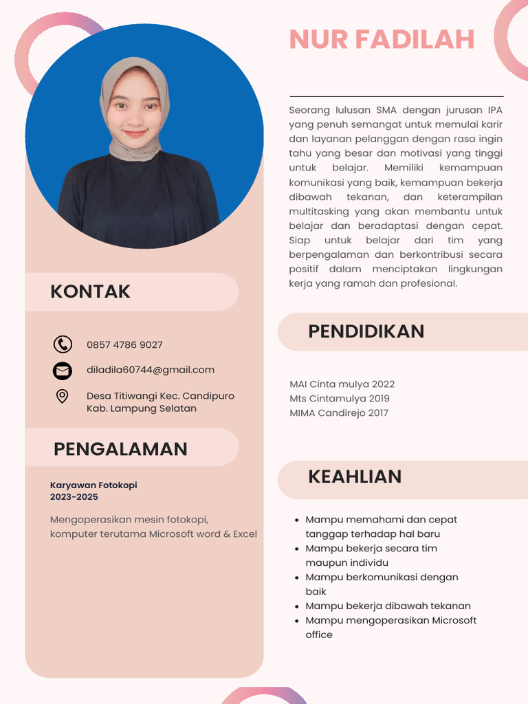 Pink Kreatif Desain Grafis Resume - 20250412 - 102143 - 0000 | PDF